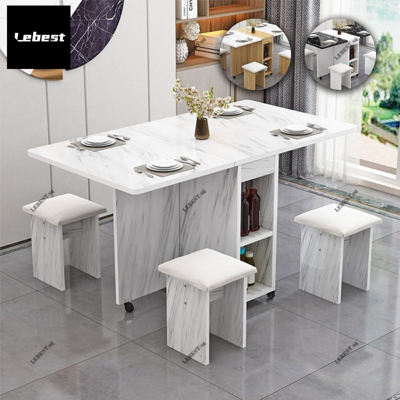 L·T Dining Table Foldable Small Household Movable Pulley Telescopic ...