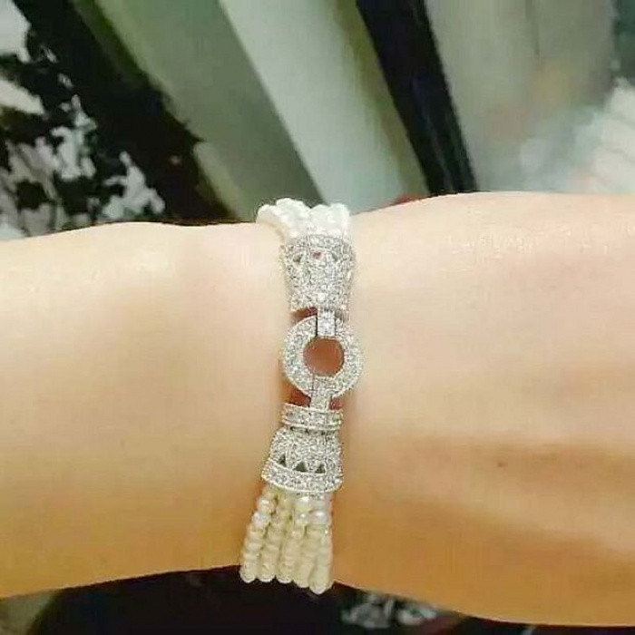 925 Silver Plated Clasp Accessories DIY Bowknot Double Row Flower Clasp ...