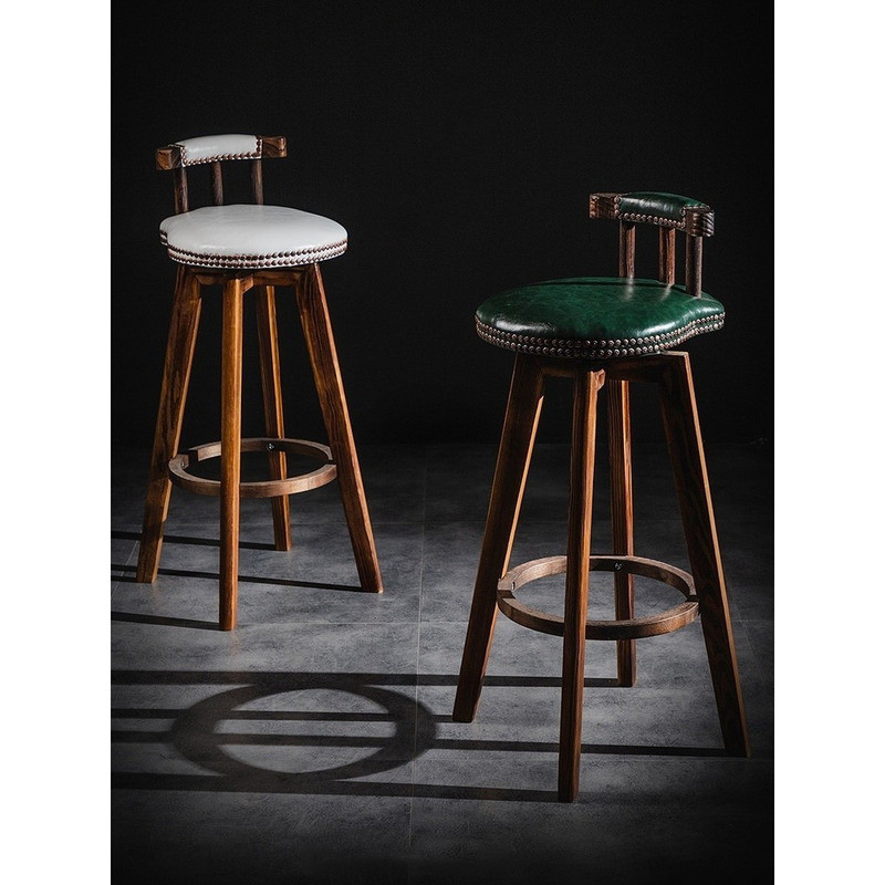 Solid Wood Bar Chair Rotary Bar Chair Comfortable High Chair Creative ...