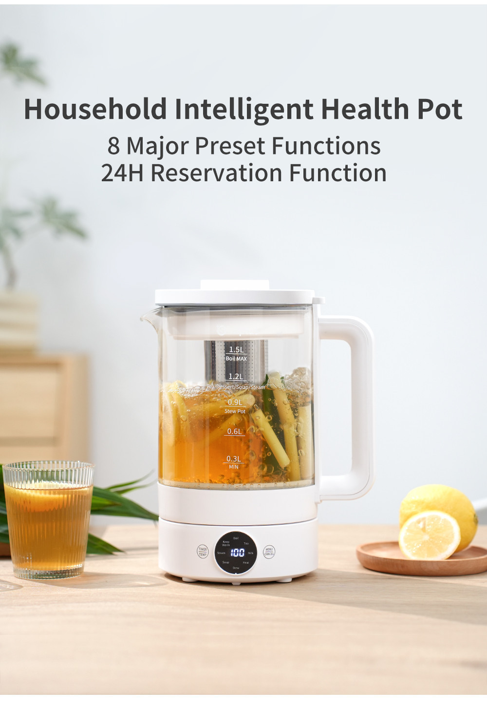 Simplus Health Pot | 1.5L 850W | 24H Reservation Double Filtration ...