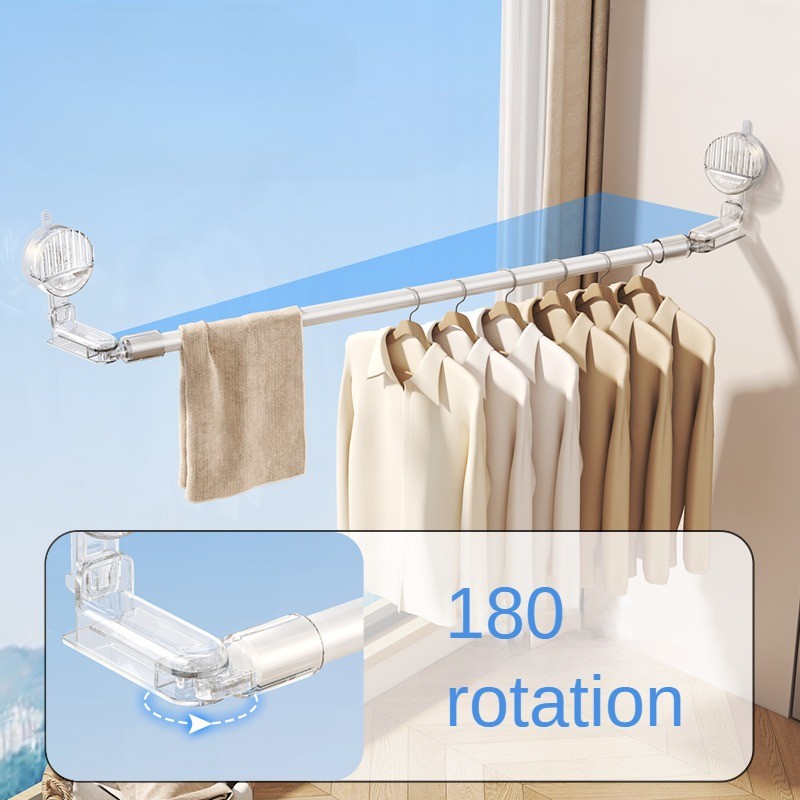 Suction Cup Folding Clothes Drying Rack for Balcony Without Punching ...