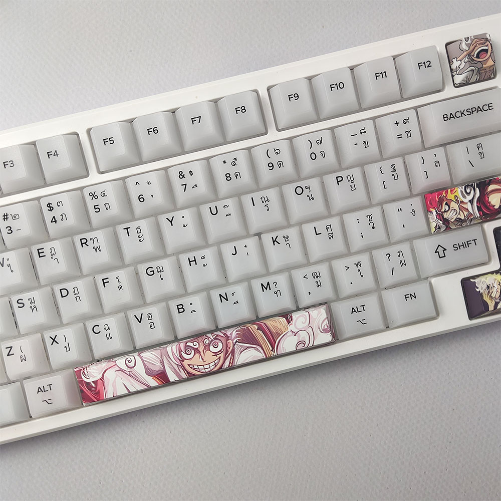 8/12pcs Luffy Keycaps Cherry Profile PBT Dye Sublimation One Piece Nika ...