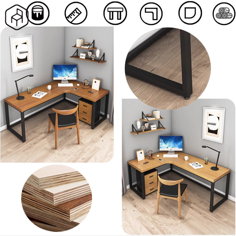 HWFX Computer Table L Shape Table Corner Desk Office Table Commercial ...
