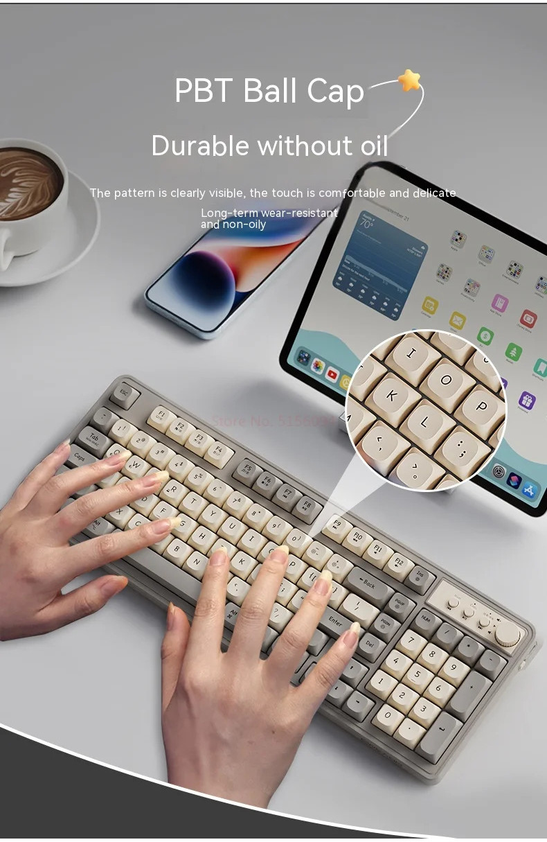 EWEADN V1 V98 V98PRO Wireless Keyboard And Mouse Set 98keys Multifunction 2 Systems Mute ...