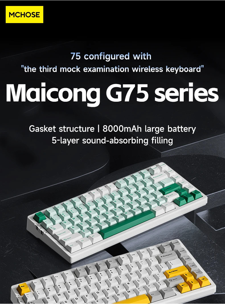 Mchose G75 / G75 PRO 2.4G Wireless/Bluetooth/Wired Gaming Mechanical ...