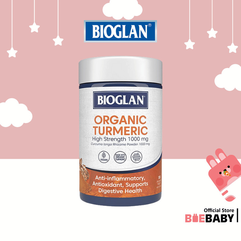Bioglan Organic Turmeric High Strength 1000mg 100 Vegetarian Tablets ...