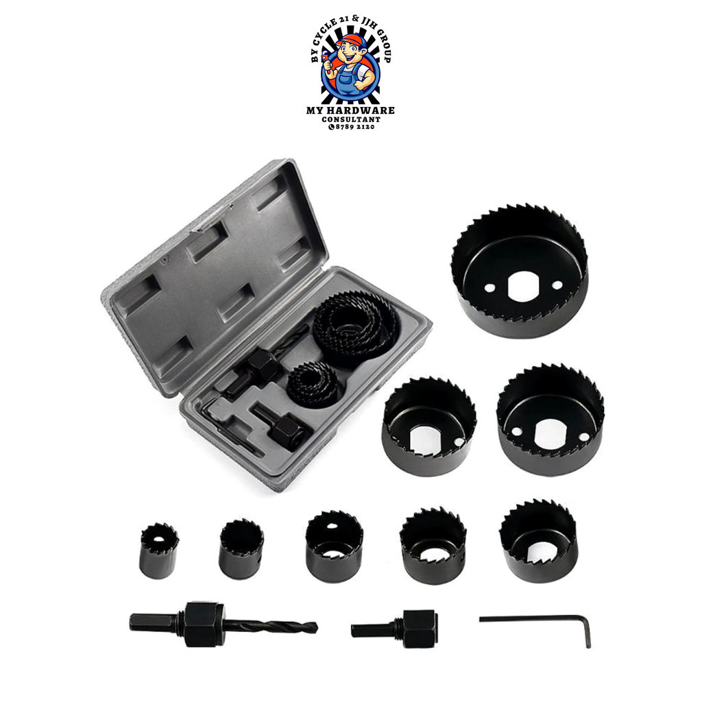SG FAST DELIVERY 11Pcs HSS Hole Saw Set Drill Bit Holes Saws with Hex ...