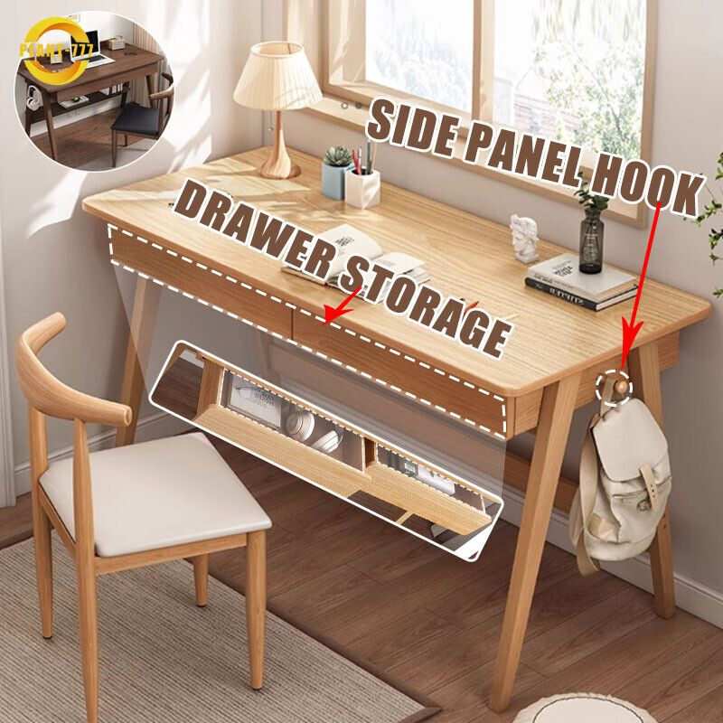 Pl-7 Study Table Desk Home with Drawers Solid Wood Computer 80/100 ...