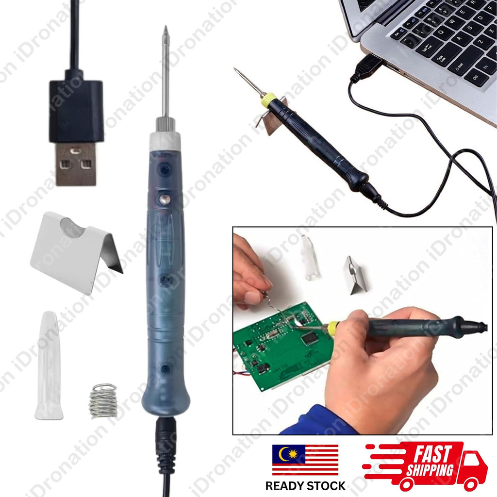 5V 8W USB Solder Soldering Iron Station Tools Pen Tips Tip Kit Mini ...