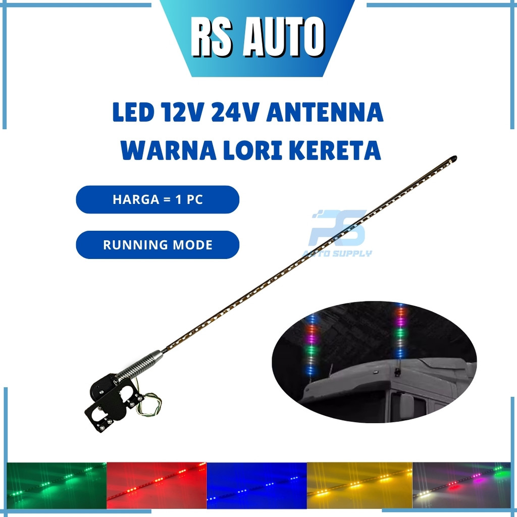 LED Antenna Viral Aerial Lorry Cabin Car Van Truck Aril Bendera Kereta ...