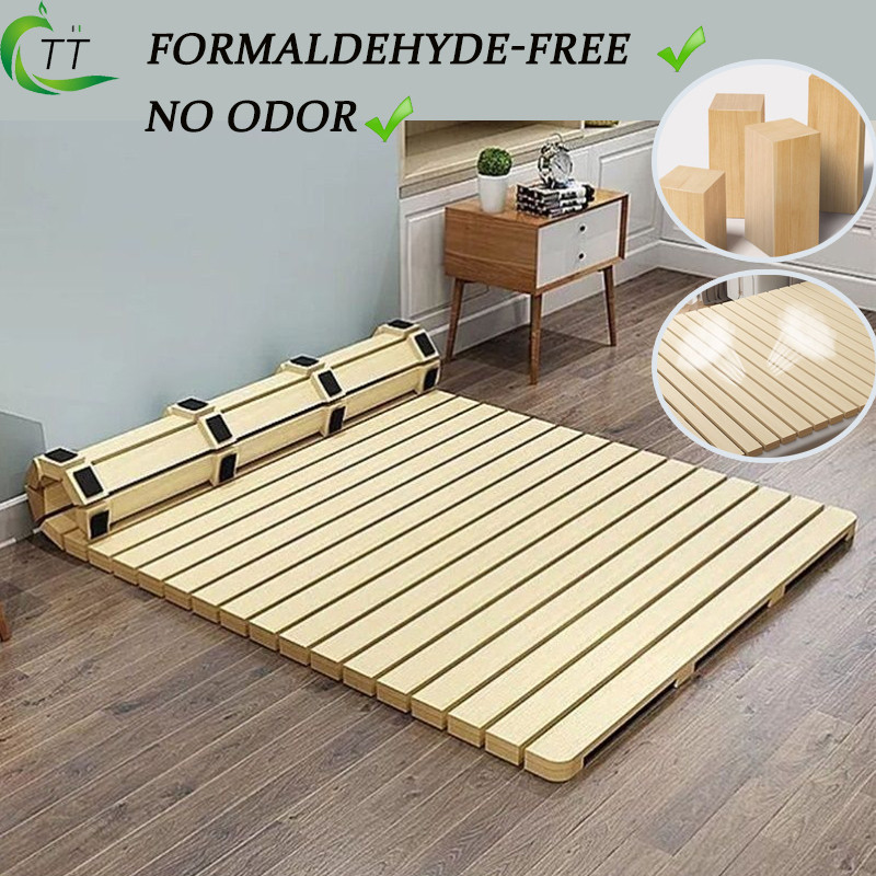 CC Bed Frame Solid Wood Tatami Moisture-proof Breathable Row Skeleton ...