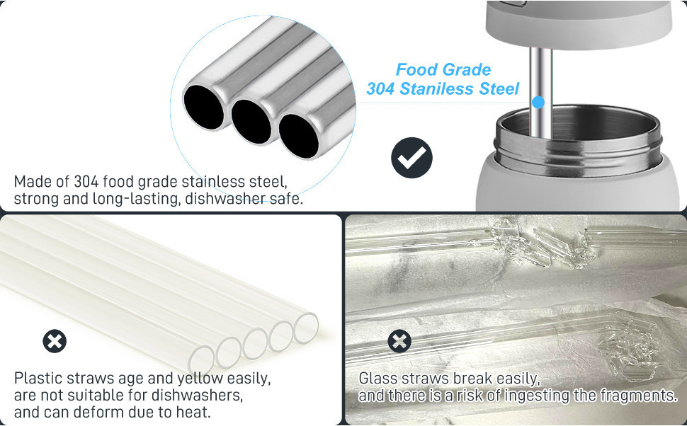 Stainless Steel Metal Straw Replacement Parts,Compatible Owala ...