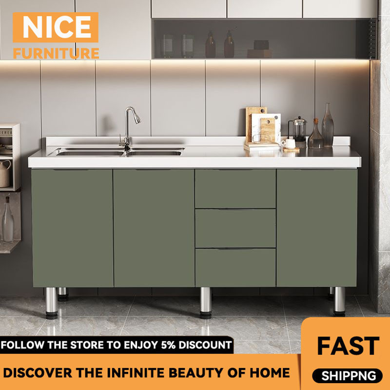 Simple Stainless Steel Cabinet Large Capacity Storage Kitchen Cabinet ...