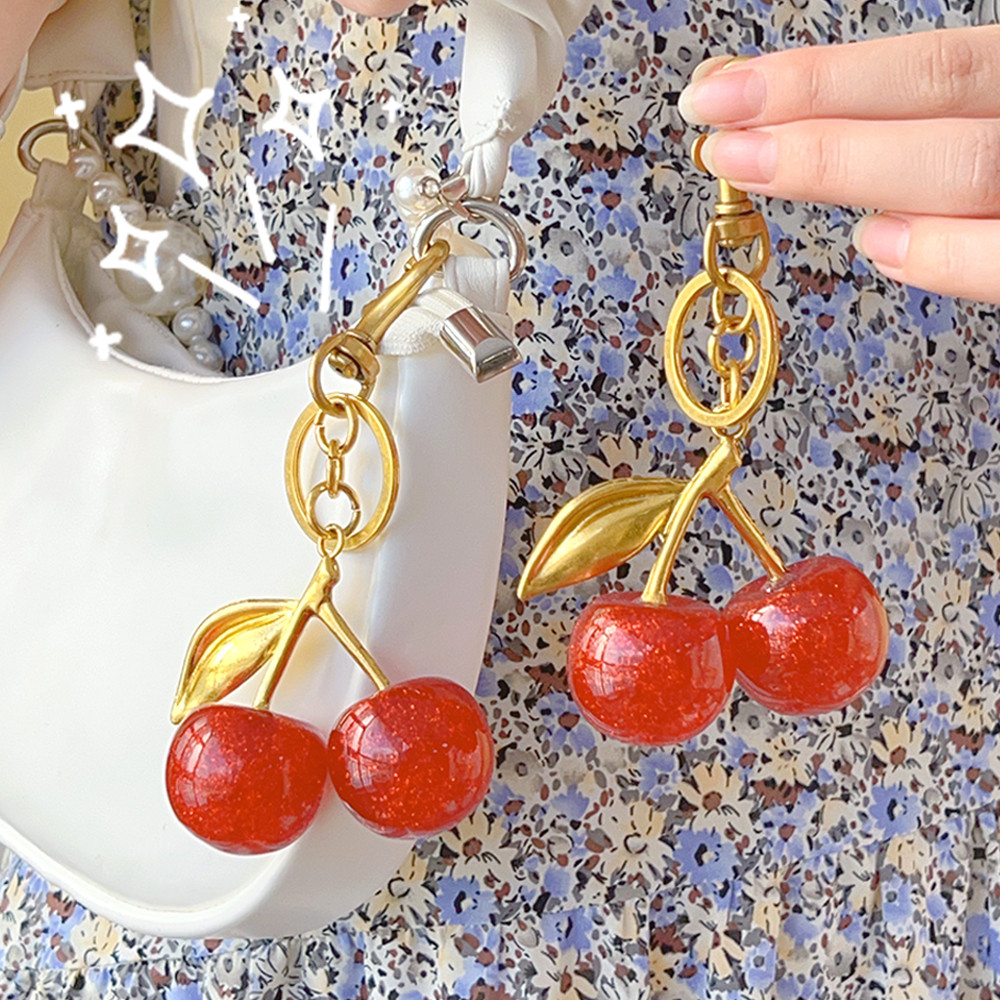 Exquisite Crystal Cherry Keychain Pendant Handbag Fashionable ...