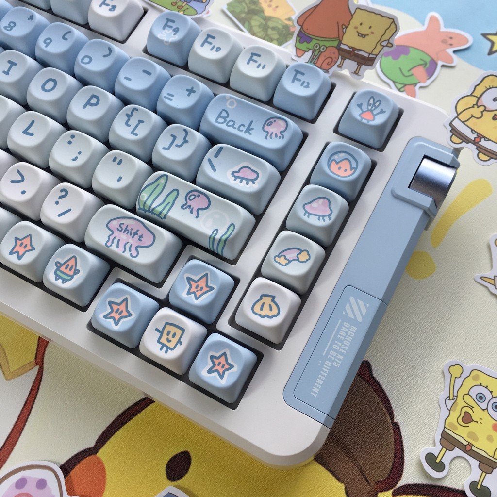 PBT Keycap MOA SpongeBobb SquarePants Blue Themed Keycap Patrick Star ...