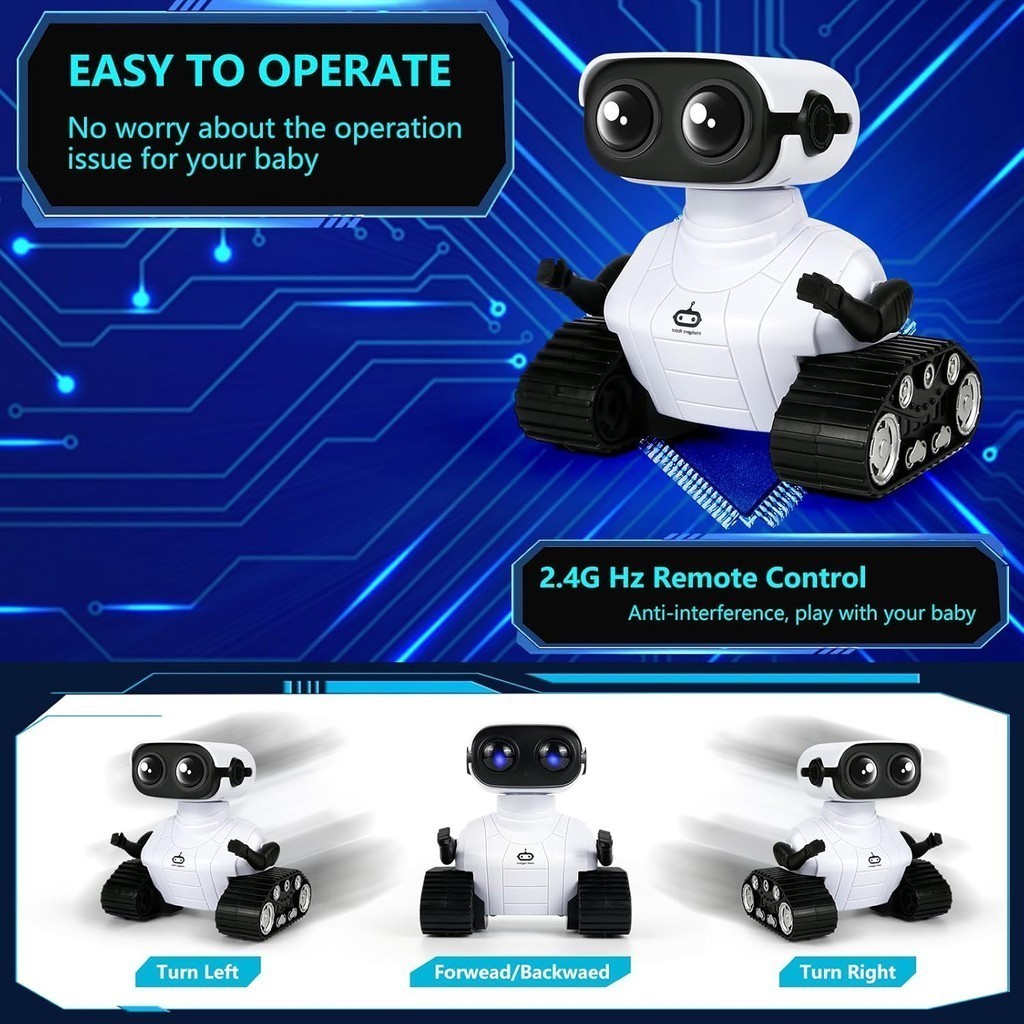 RC Toy Robot for Kids Remote Control Robot with LED Eyes Toy Gift for ...
