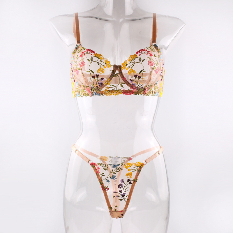 ECMLN Women Transparent Sexy Lace Bra Set Underwired Bras Thin Female ...