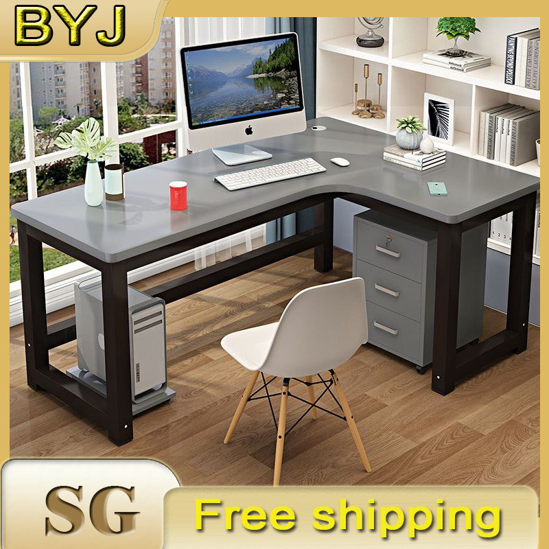 BYJ L-shaped Desk Computer Office Corner Study Table Student Writing ...
