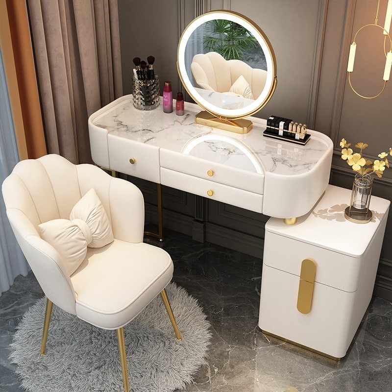 All Solid Wood Rock Board High-End Dressing Table Bedroom Modern Simple ...