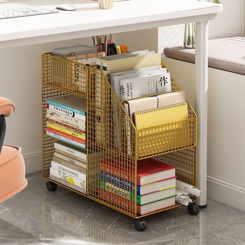 Under-desk Storage Rack, Small Bookshelf Next To Desk, Removable ...