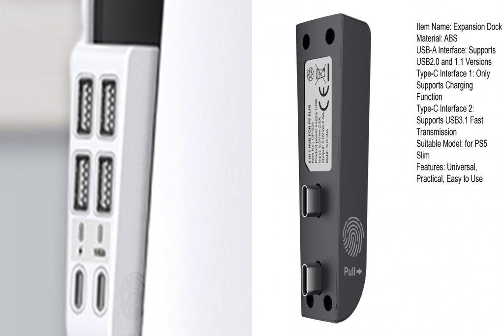 [Ft] High-speed Expansion Hub Gaming Usb Port Extender Ps5 Slim Usb Hub ...