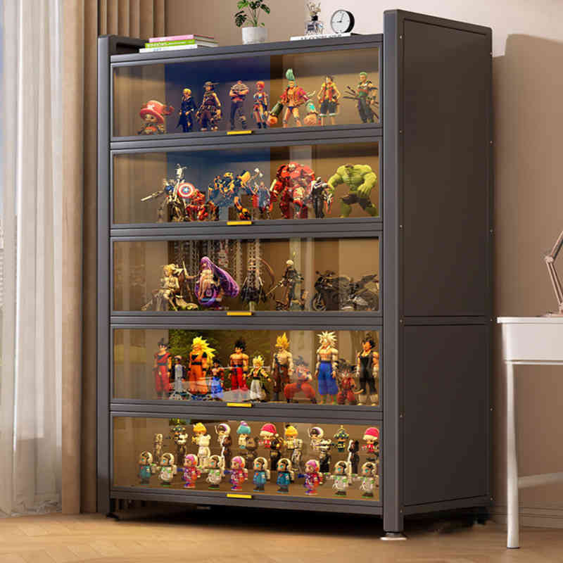 Figurines Display Cabinet Model Toys Transparent Display Cabinet Blind ...