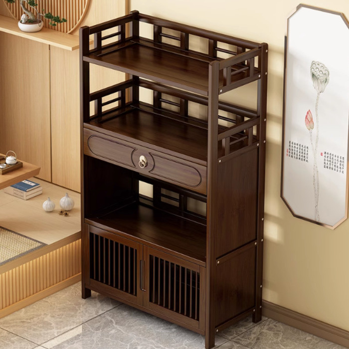 Shelf Rack New Chinese Tea Room Tea Cabinet Living Room Tea Tea Set Tea ...