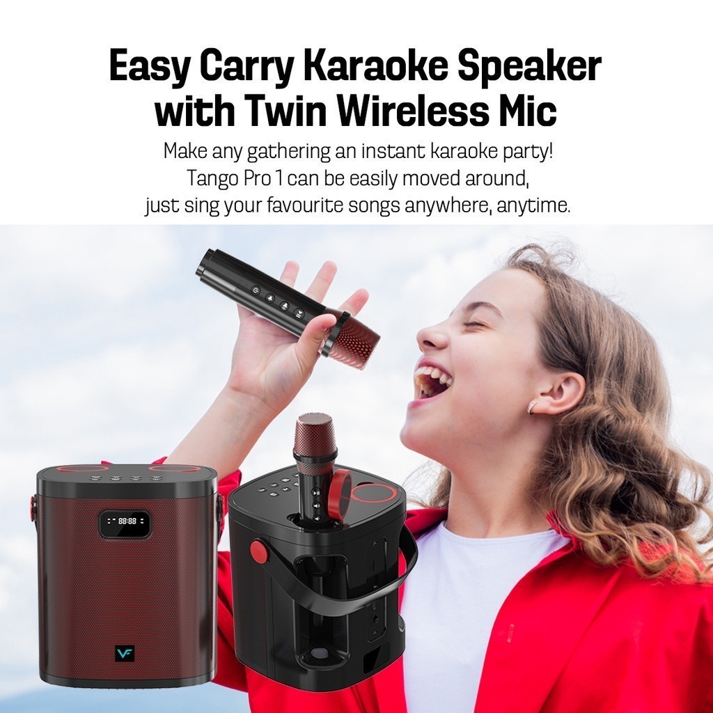 VINNFIER Tango Pro 1 Bluetooth Portable Speaker with 2 Wireless ...