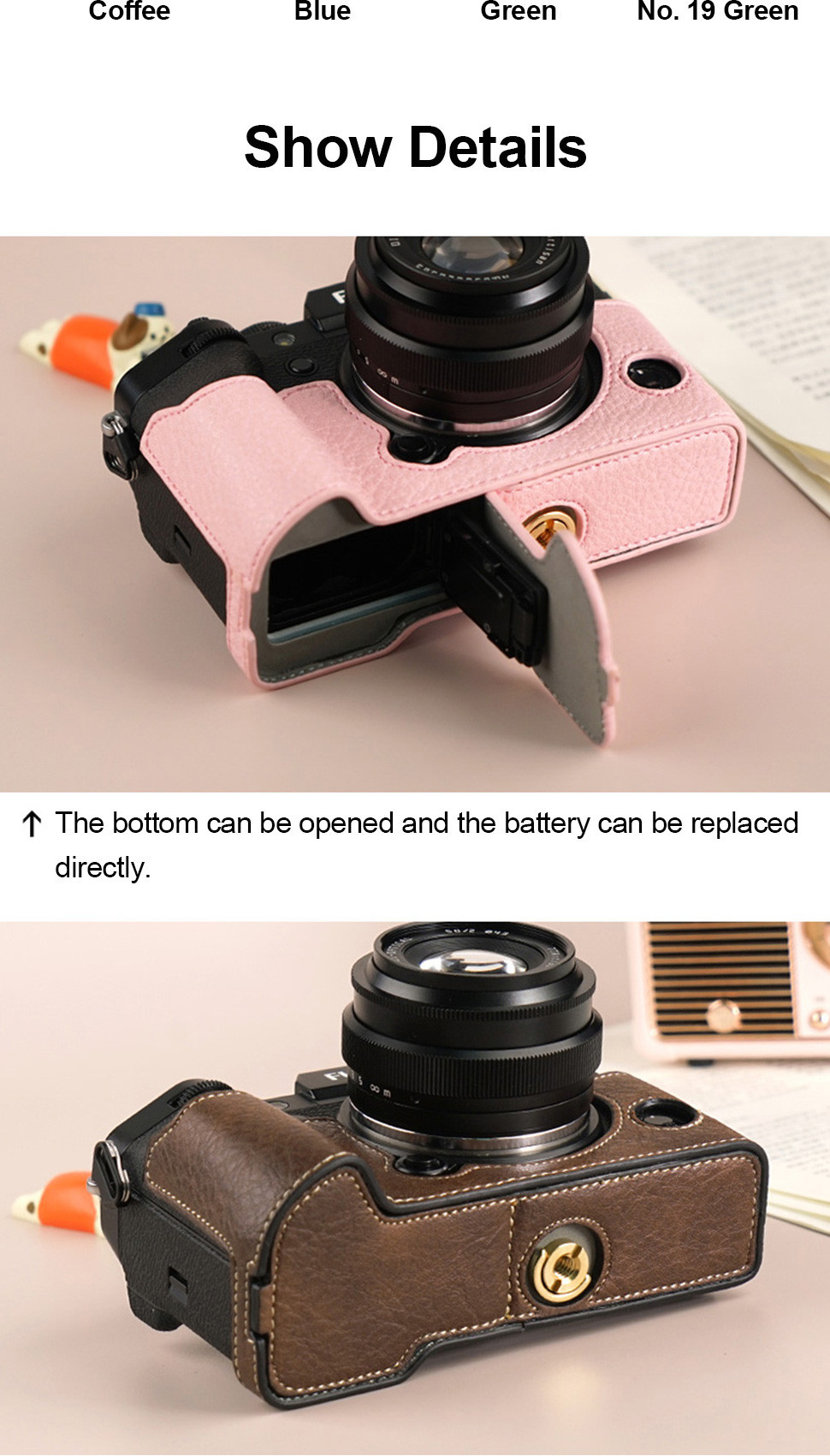 Fuji XT5 Camera Protective PU Leather Base Case Fujifilm X-T5 XT50 XT30 XT30 II XT20 XT10 XT30 ...