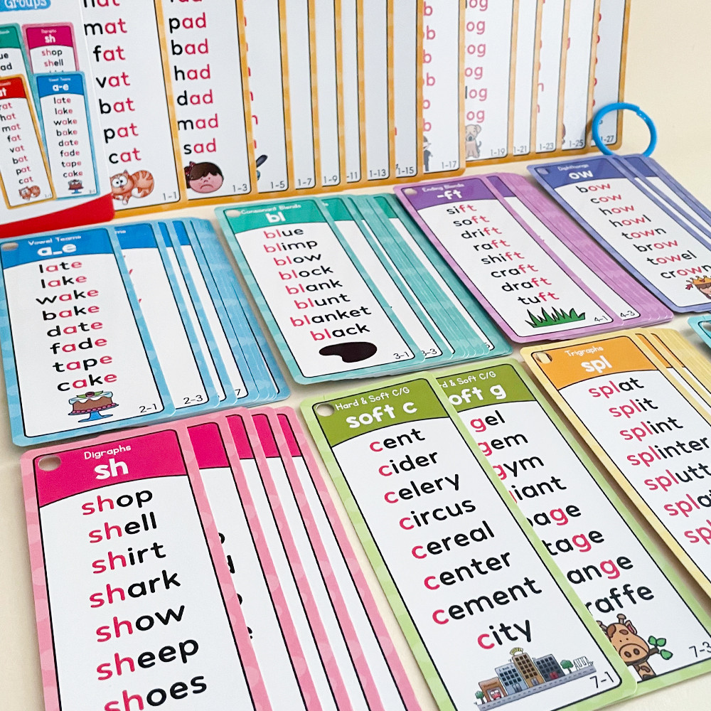 Phonics Flashcards for Kids Ages 3-6, 117 Groups Educational CVC Word ...