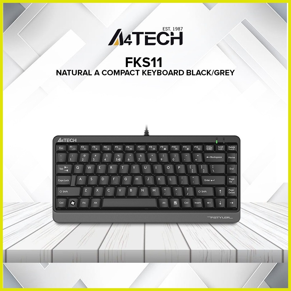 ⊙ EasyPC | A4tech FKS11 Natural A Compact Keyboard Black| Grey| USB ...