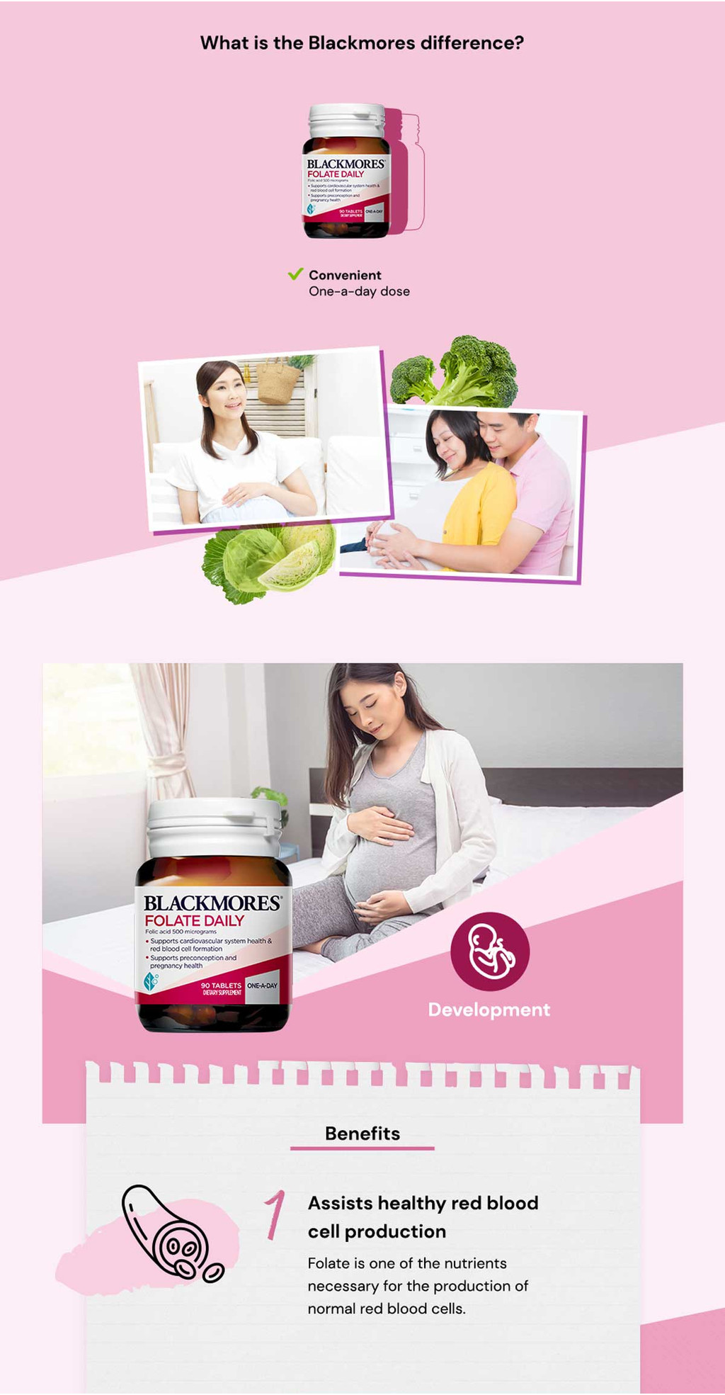 Blackmores Folate Daily 500mcg (90s) | Shopee Singapore