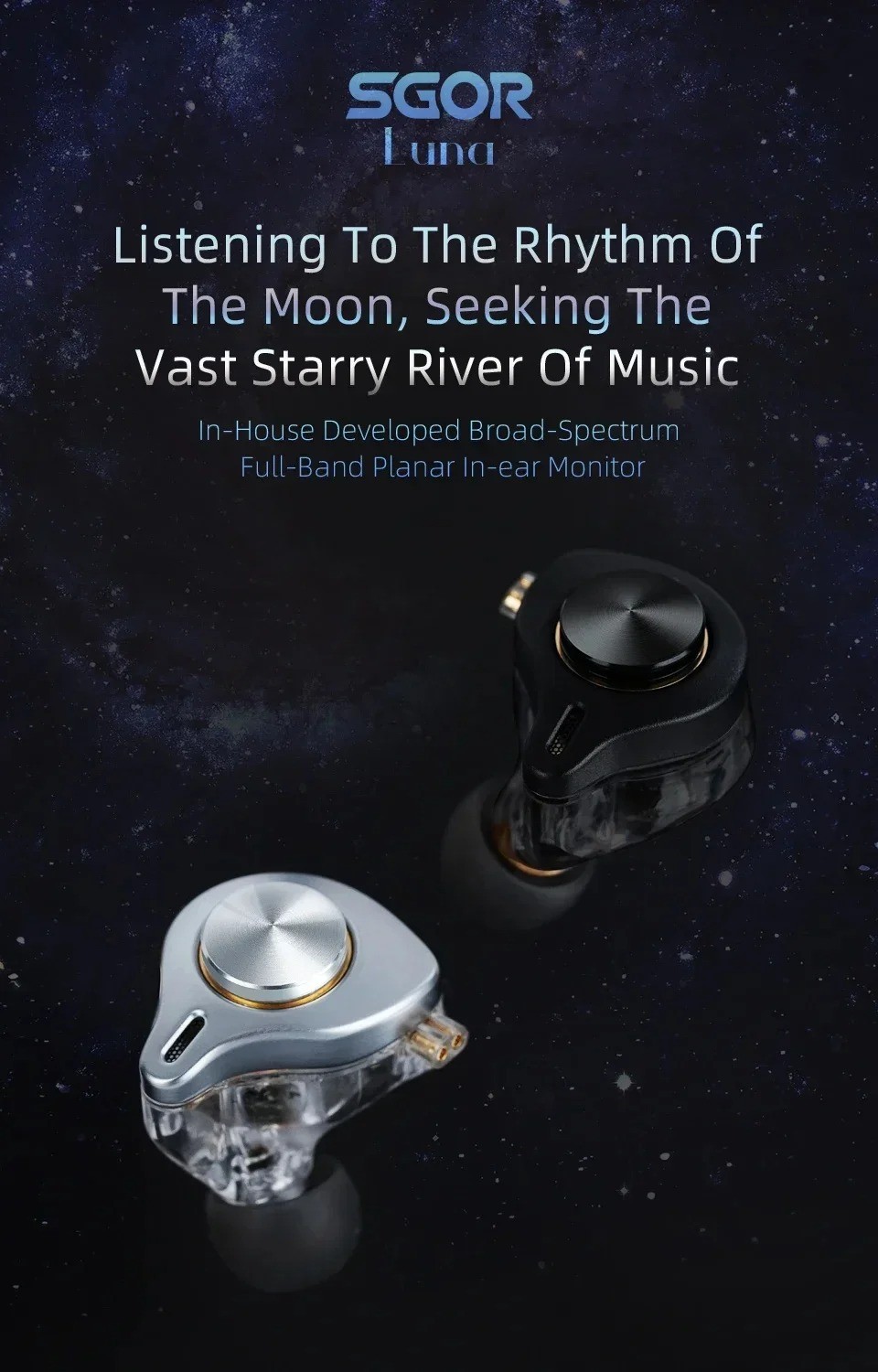 SGOR Luna Earphone 13.5mm Planar Driver Good Bass HiFi In-ear Monitor ...