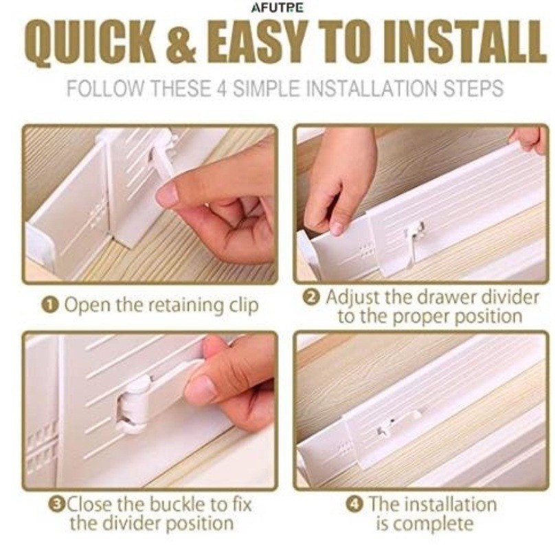 Afutre Storage Drawer Divider Wardrobe Divider Space-saving Drawer ...