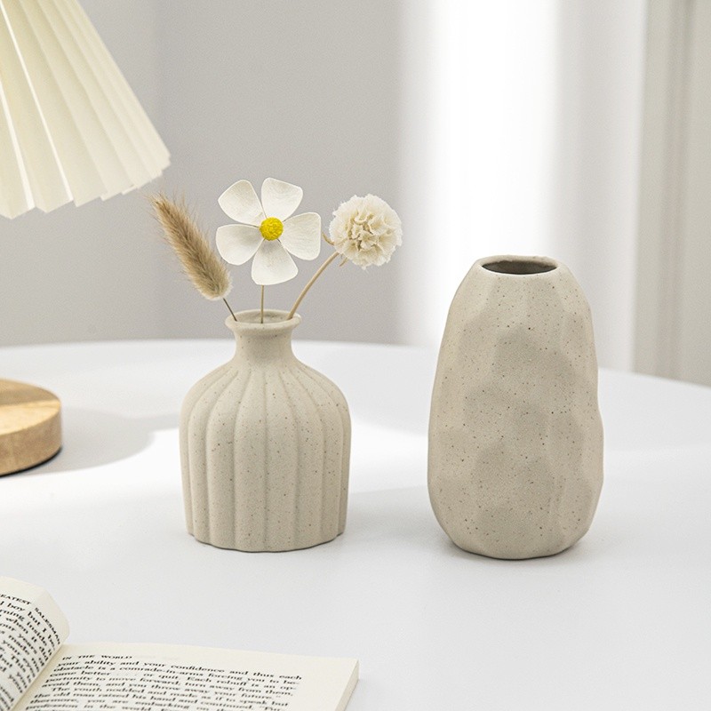 Simple Ceramics Vase Nordic Hydroponic Flower Minimalist Desktop Vase ...