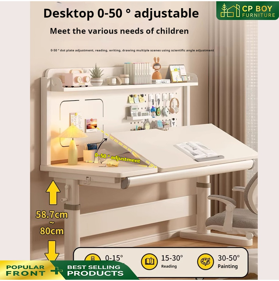 Ssr Children Study Table With Drawer Height Adjustbale Table With ...