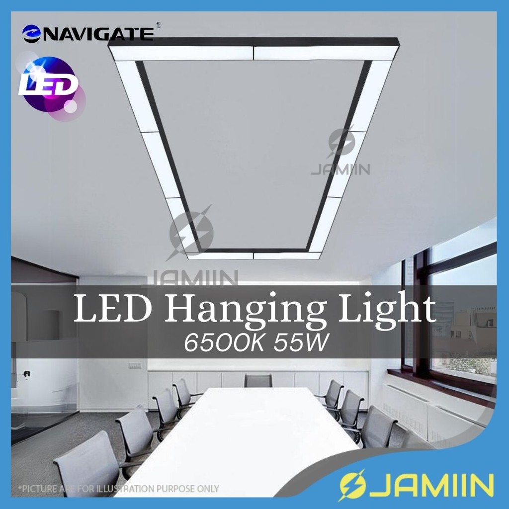 55W LED Linear Light Casing Lampu Panjang LED Office Light Hanging ...
