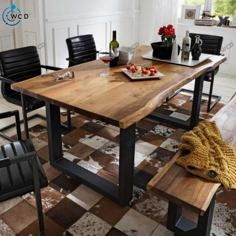 WDD Dining Table And Chair Combination Dining Room Furniture Solid Wood Table Long Table Bar ...