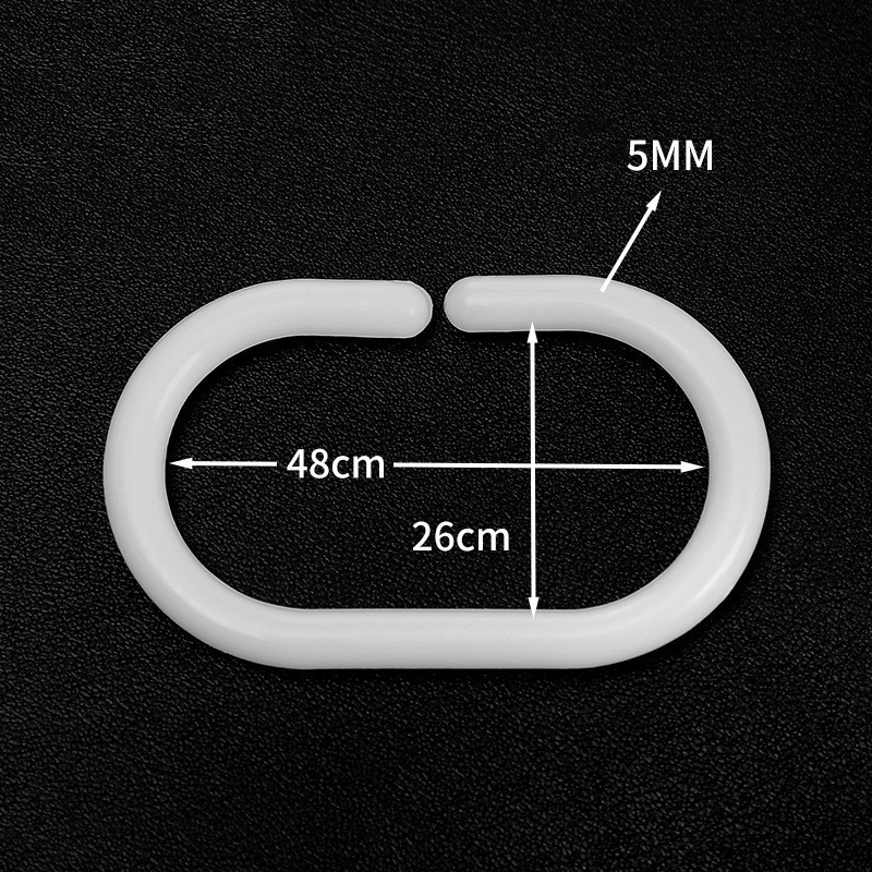 12/24PCS Curtain Hooks Ring Flexible Buckle C Shape Plastic ...