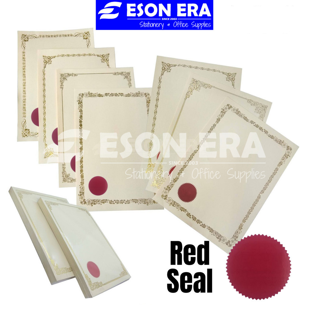 Certificate Paper With Red Seal / Kertas Sijil 50's / 100's/pack ...