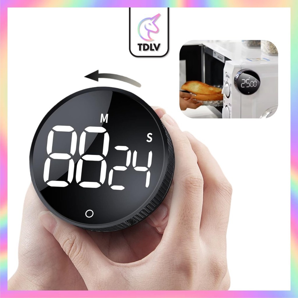 TDLV Magnetic LED Digital LCD Display Kitchen Cooking Shower Timer ...