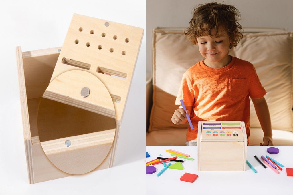 /LO/ Wooden Color Matching Game Toddlers Brain Development Toy Wooden ...