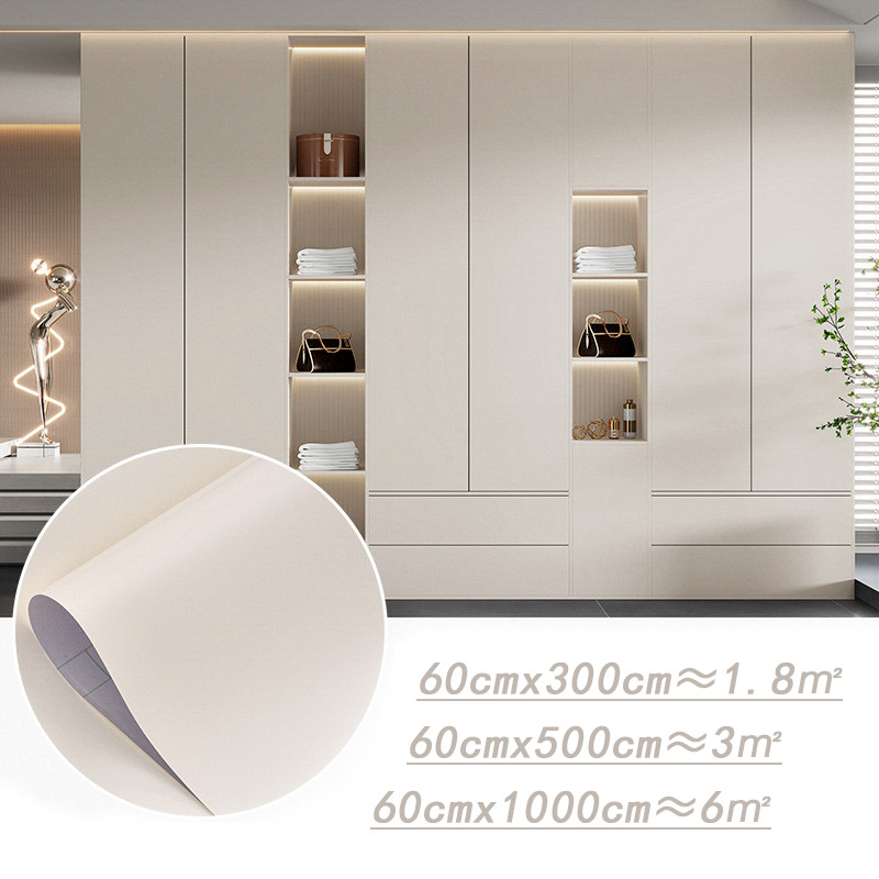 3m/5m/10m Skin Feel Wardrobe Stickers Cabinet Doors Table Wallpaper ...