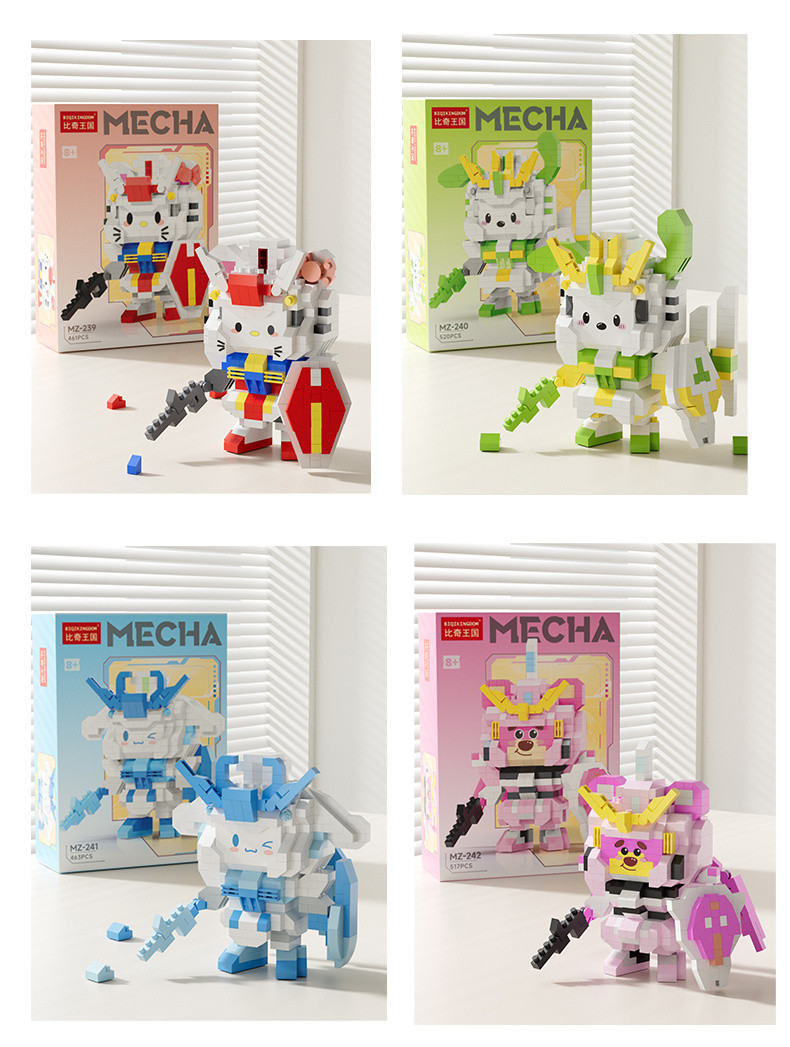 Hello Kitty Gundam Building Blocks – Sanrio Characters & Mecha Model ...