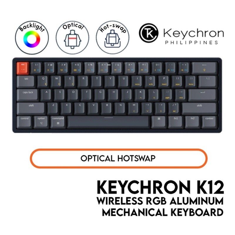 Keychron K12 Mechanical Keyboard (60% Layout, Wired/Bluetooth, RGB ...