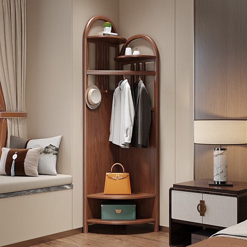 Storage Rack Solid Wood Corner Coat Rack Floor To Ceiling Hanging ...