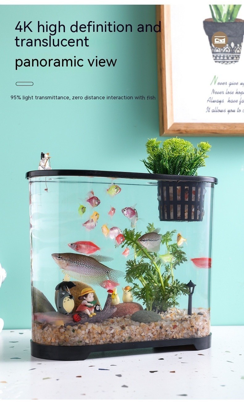 Fish Tank Desktop Aquarium HD Transparent Ecological Fish Tank ...