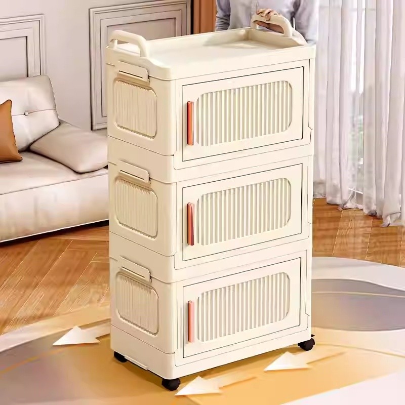 Storage Rack Movable Trolley Cart Multi-Layer Storage Trolley Folding ...