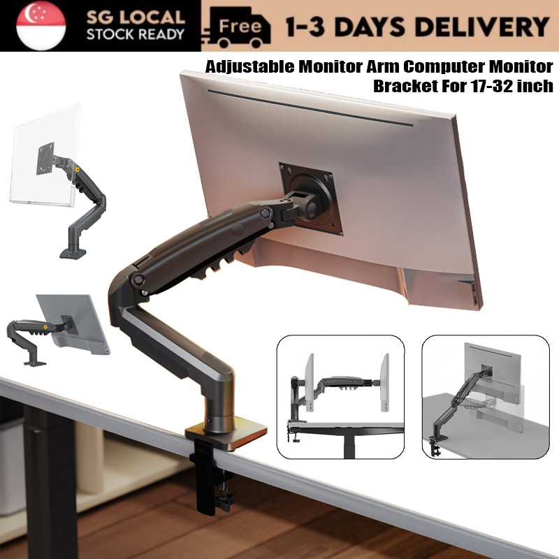 【SG】Adjustable Height Monitor Arm Steel Computer Monitor Bracket For 17 ...