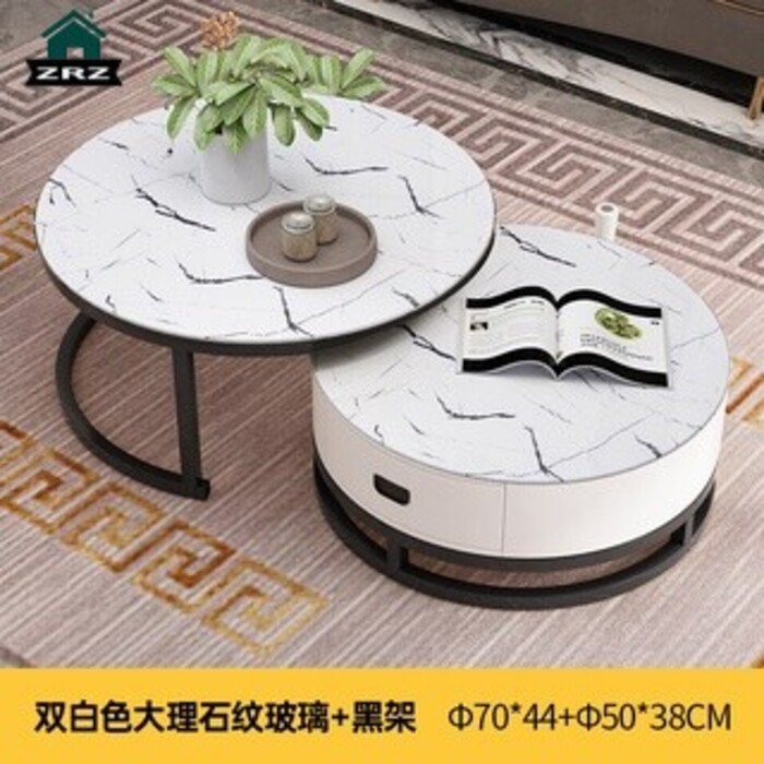 AHLS Luxury Coffee Table Nordic Light Tea Tea ing Room Small Round ...